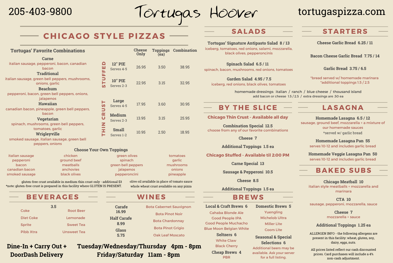 Tortugas Homemade Pizza